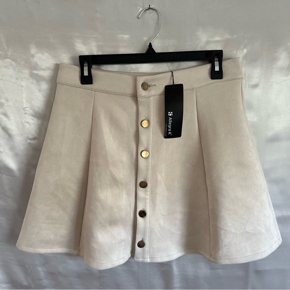 Allegra K | Skirts | Allegra K Women Faux Suede Button Closure Aline ...
